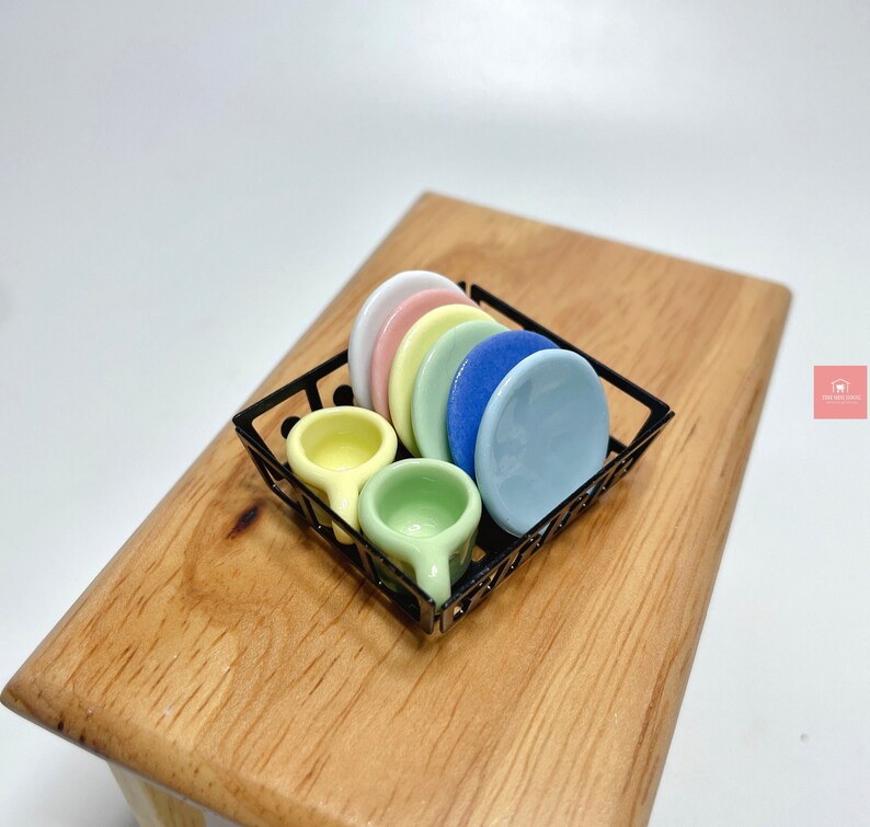 Real Miniature Cooking: Mini Plate Mug Rack Set for You Tiny - Etsy