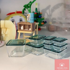 9pcs Miniature Food Storage Box for Tiny Cooking or Dollhouse Kitchen ...