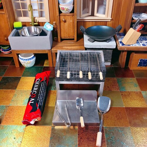 Real Miniature Charcoal Grill Stove Set for Cook Real Mini - Etsy