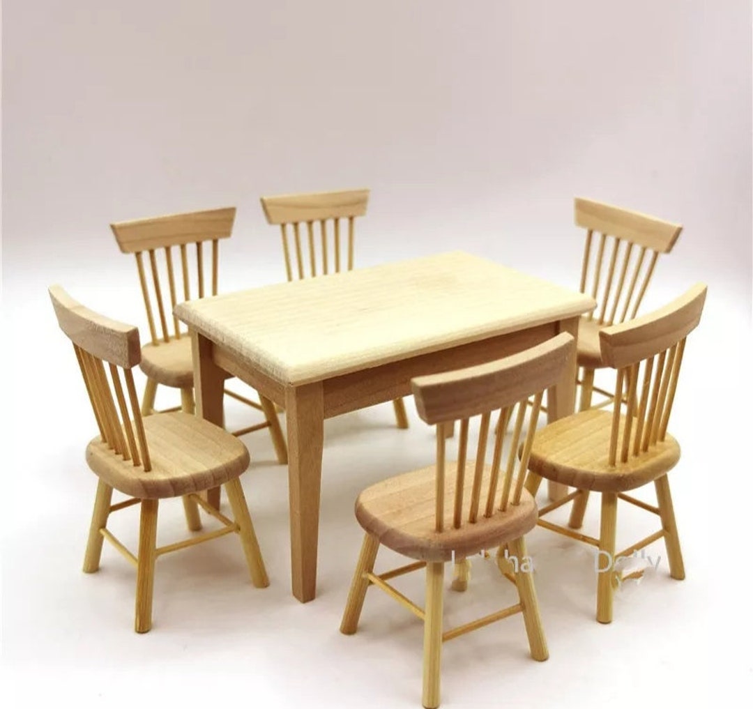 Miniature Dining Table and Chair for Dollhouse Miniature and Mini ...