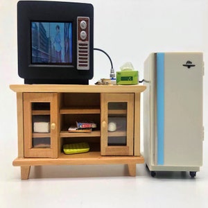 Real Working Miniature Retro Television TV and Cabinet Can Watch Real ...