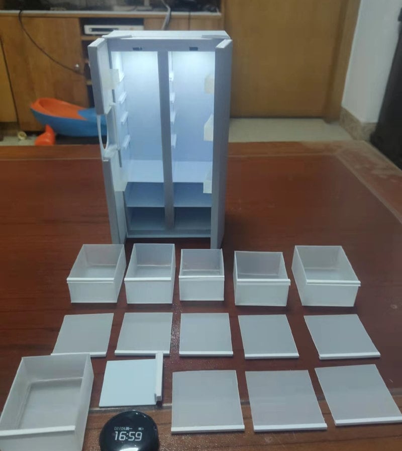 Real Working Miniature Double Door Fridge With Cooler and Light Perfect ...