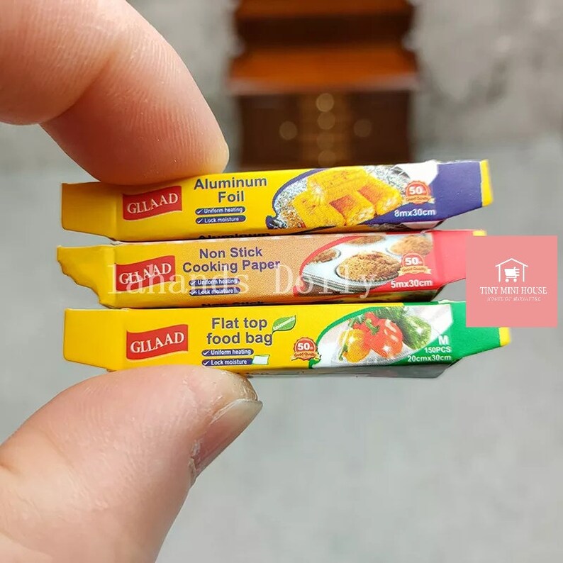 Real Mini Cooking 1:12 Miniature Cooking Aluminium Foil Food - Etsy