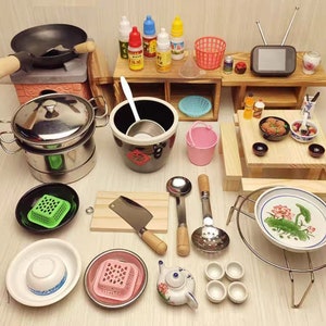 Real Miniature Kitchen Set: Tiny Food Cooking, Cookware Included - Etsy