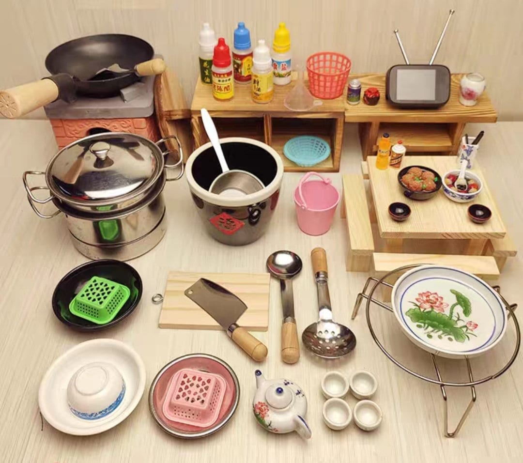 Real Miniature Kitchen Set: Tiny Food Cooking, Cookware Included - Etsy