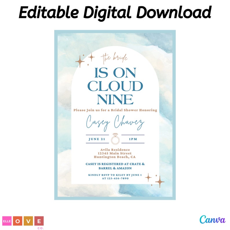 Bride Is On Cloud Nine Bridal Shower Invitation Cloud 9 Etsy Bride Is On Cloud Nine Bridal Shower Invitation Cloud 9 Etsy