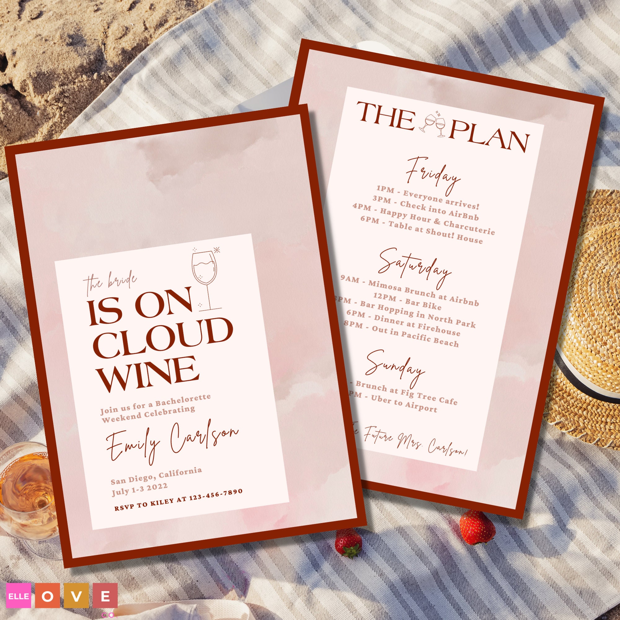 On Cloud WINE Bachelorette Party Invite Wine Themed - Etsy
