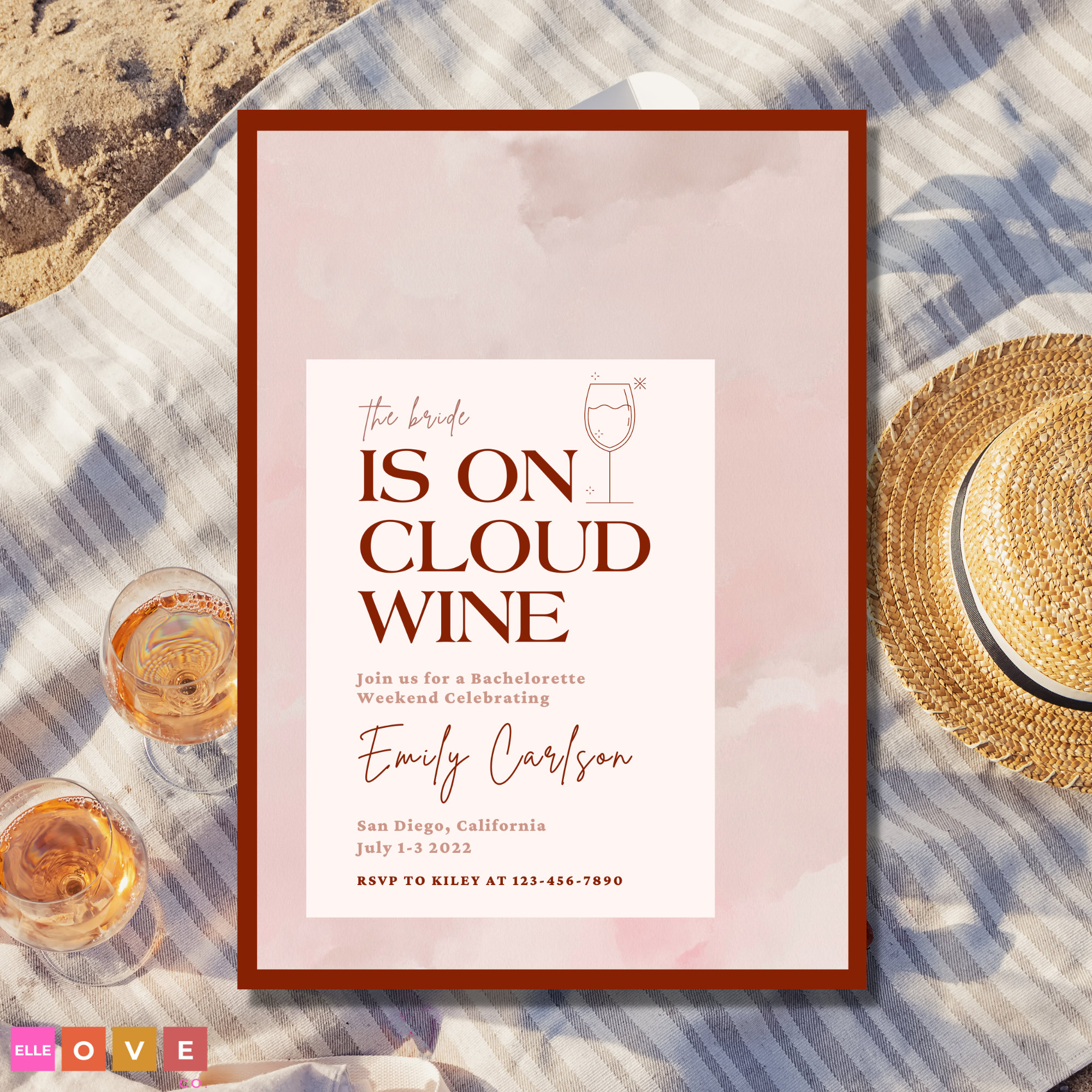 On Cloud WINE Bachelorette Party Invite Wine Themed - Etsy