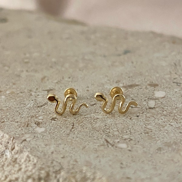Snake Stud Earrings - Etsy