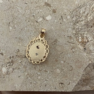 14k Real Three Tone Color Gold Oval Rose Flower Charm Pendant - Etsy