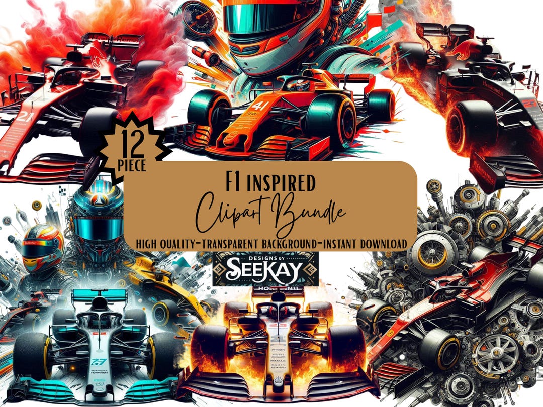 F1 Formula 1 Inspired Png Clipart Bundle Scrapbooking Stickers Mugs ...