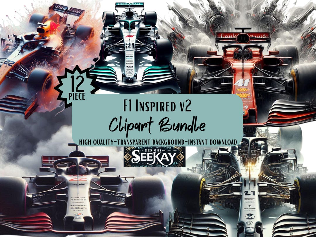 F1 Formula 1 V2 Inspired Png Clipart Bundle Scrapbooking Stickers Mugs ...