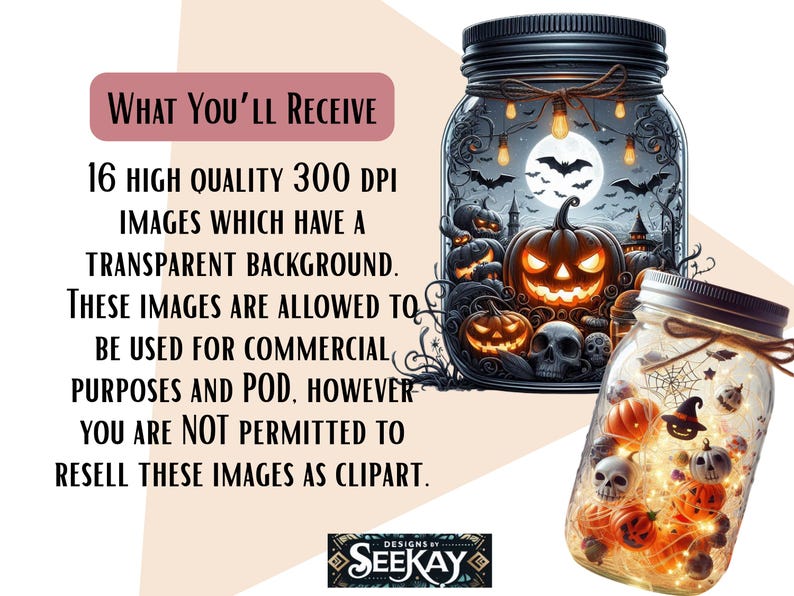Mason Jar Halloween Scary Png Clipart Bundle Scrapbooking Stickers Mugs ...