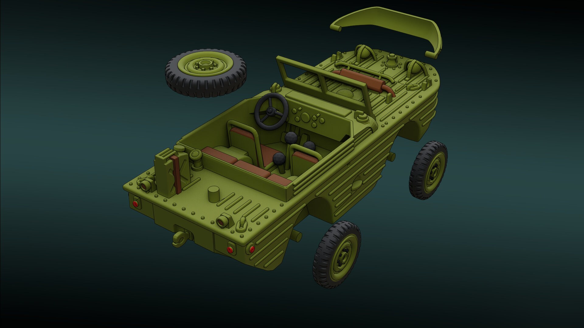 Ford GPA Seep Amphibious Vehicle WW2/WWII Bolt Action 28mm / 1:56 for ...