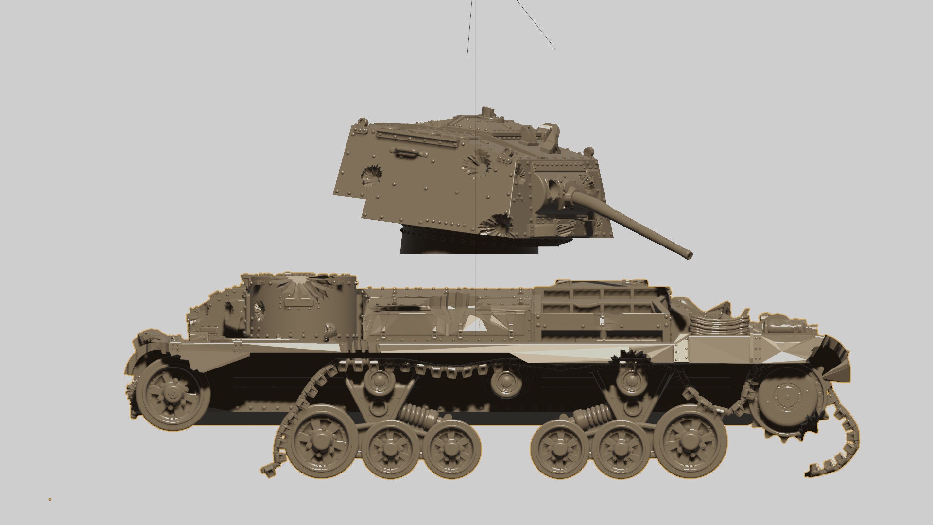 British A9 Cruiser Mk I Tank destroyed WW2/WWII Bolt Action 28mm / 1:56 ...
