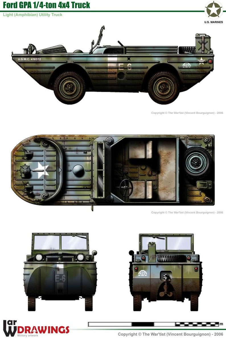 Ford GPA Seep Amphibious Vehicle WW2/WWII Bolt Action 28mm / 1:56 for ...