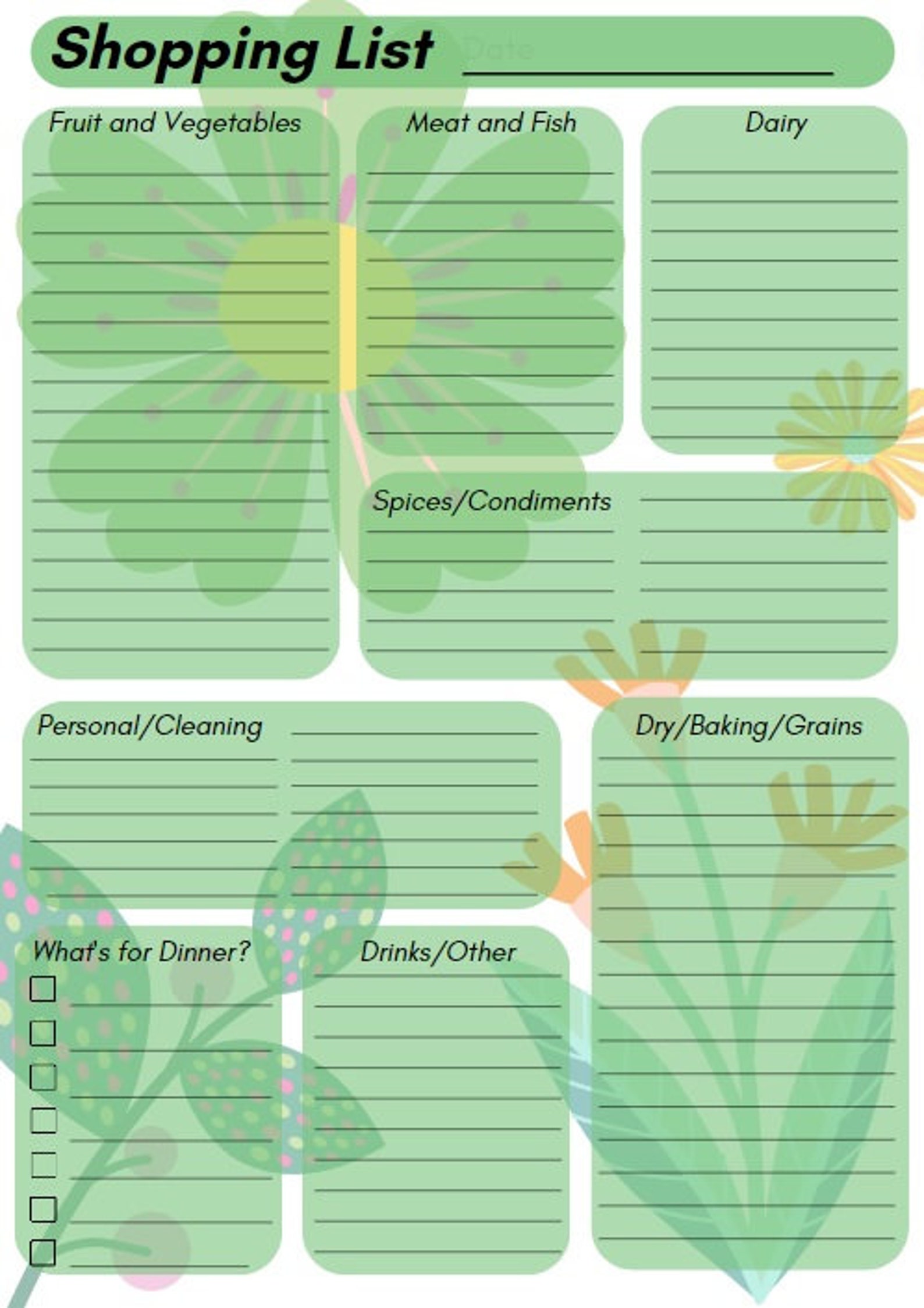 Shopping Grocery List - Etsy