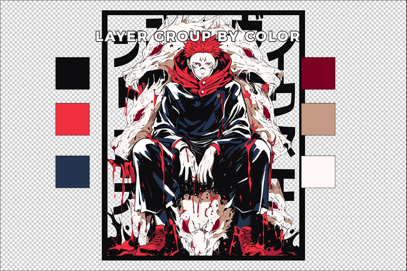 Sukuna Anime Vector Art (SVG, PNG, JPG) - Etsy