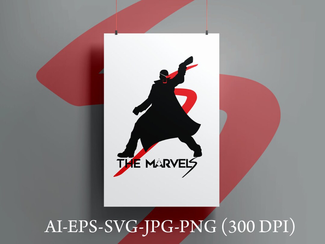 The Marvels : Nick Fury Siluet SVG PNG VECTOR - Etsy Canada