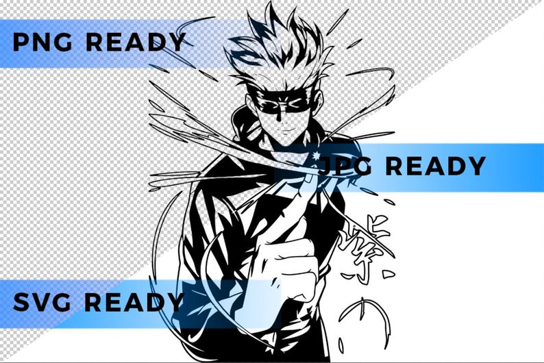 Jujutsu Kaisen : Satoru Gojo Black and White Svg - Etsy