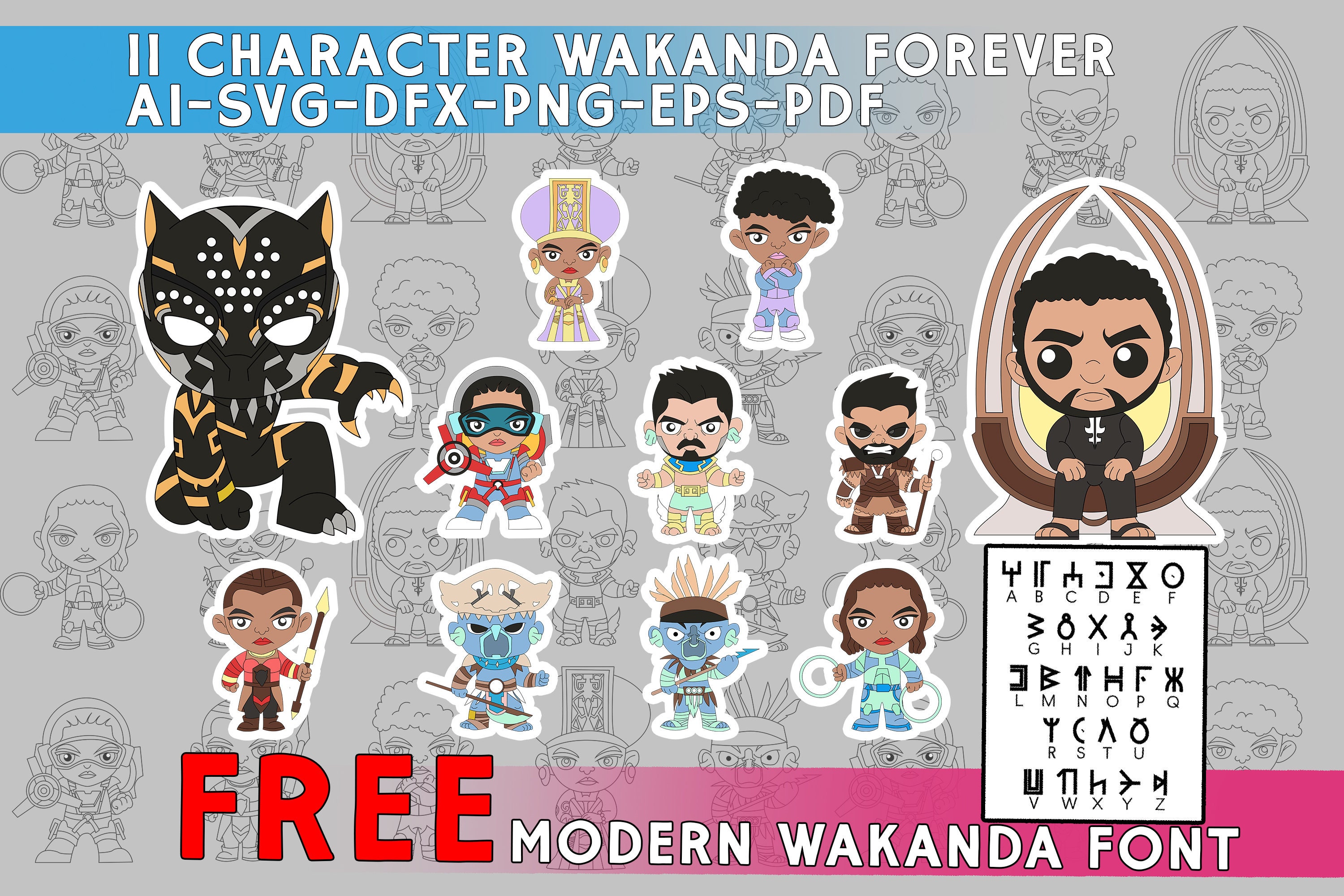 Wakanda Forever 2022 Clipart 1 - Etsy Australia