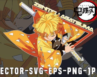 7 Zenitsu Agatsuma Svg Bundle, Zenitsu Agatsuma Vector, Demon Slayer ...