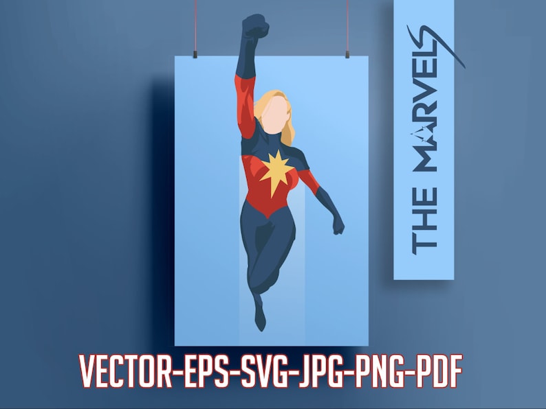 The Marvels : Captain Marvel Fly SVG PNG VECTOR - Etsy