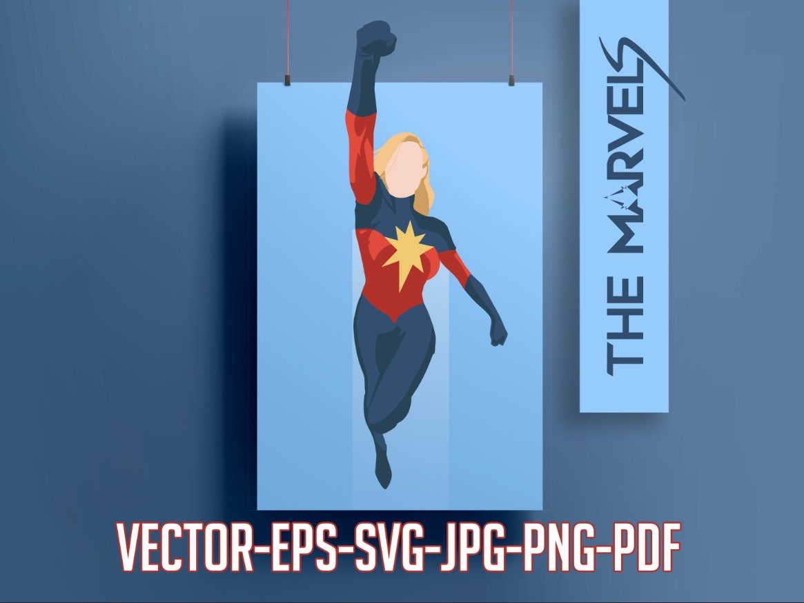 The Marvels : Captain Marvel Fly SVG PNG VECTOR - Etsy