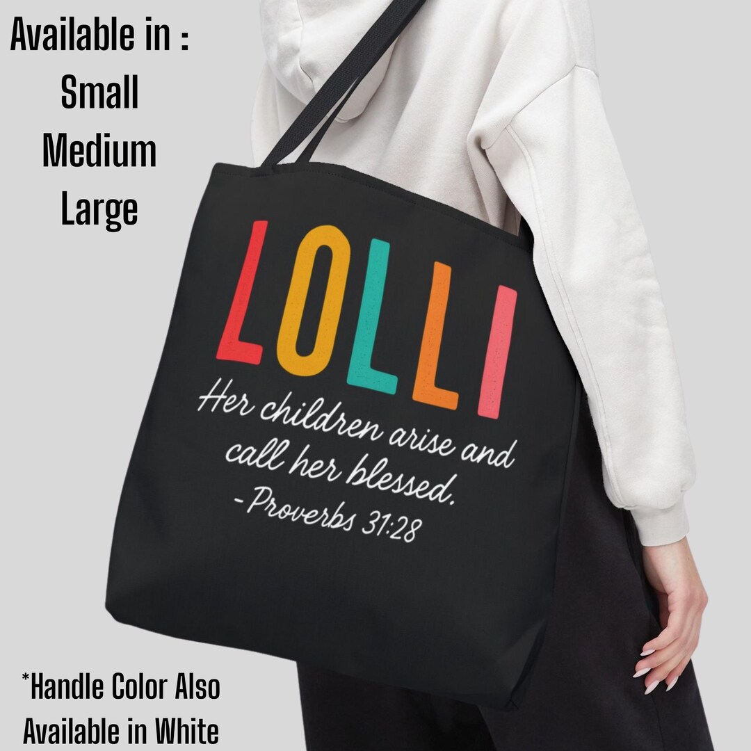 Christian Tote Bag for Grandma, Lolli Tote With Proverbs 31:28, Bible ...