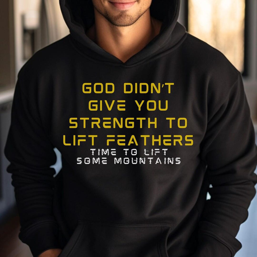 Christian Weightlifting Hoodie, Jesus and Gym, God and Gains Sweatshirt ...