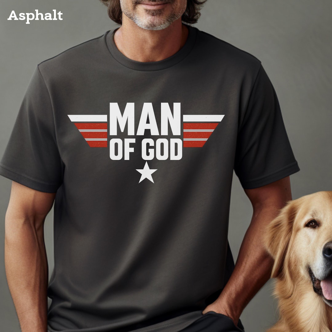 Man of God Christian Shirt for Men, Bold Faith Graphic Tee, Religious ...