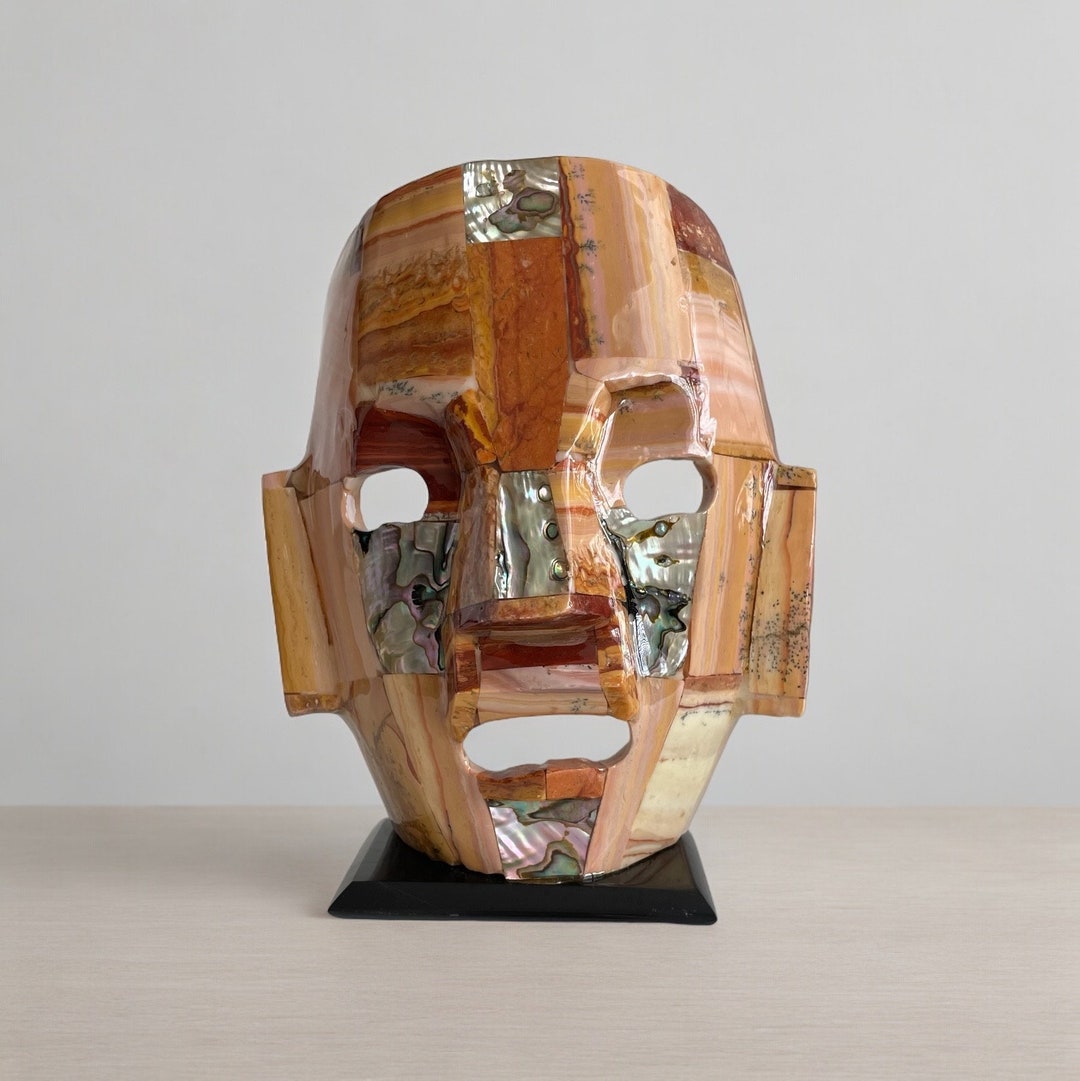 Azteca Mayan Burial Mask Sculpture, Mexican Mayan MCM Burial Mask, MCM ...