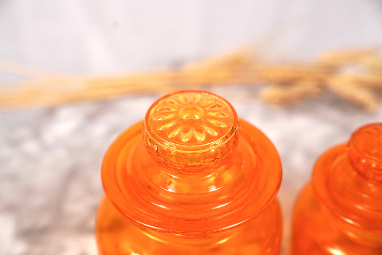 Takahashi Set off Jar Containers. Vintage Takahashi Glass Orange Jars ...