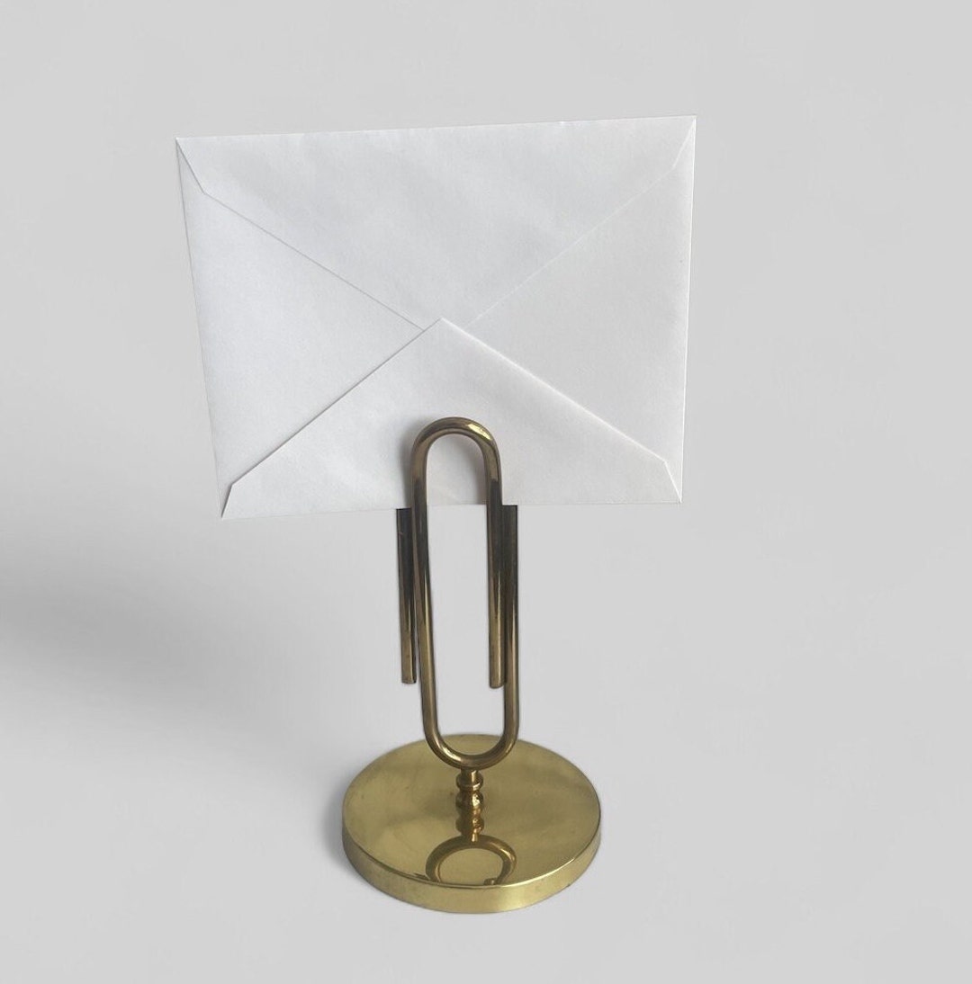 Brass Paper Clip, Desk Paper Holder. Giant Brass Paperclip, Vintage ...