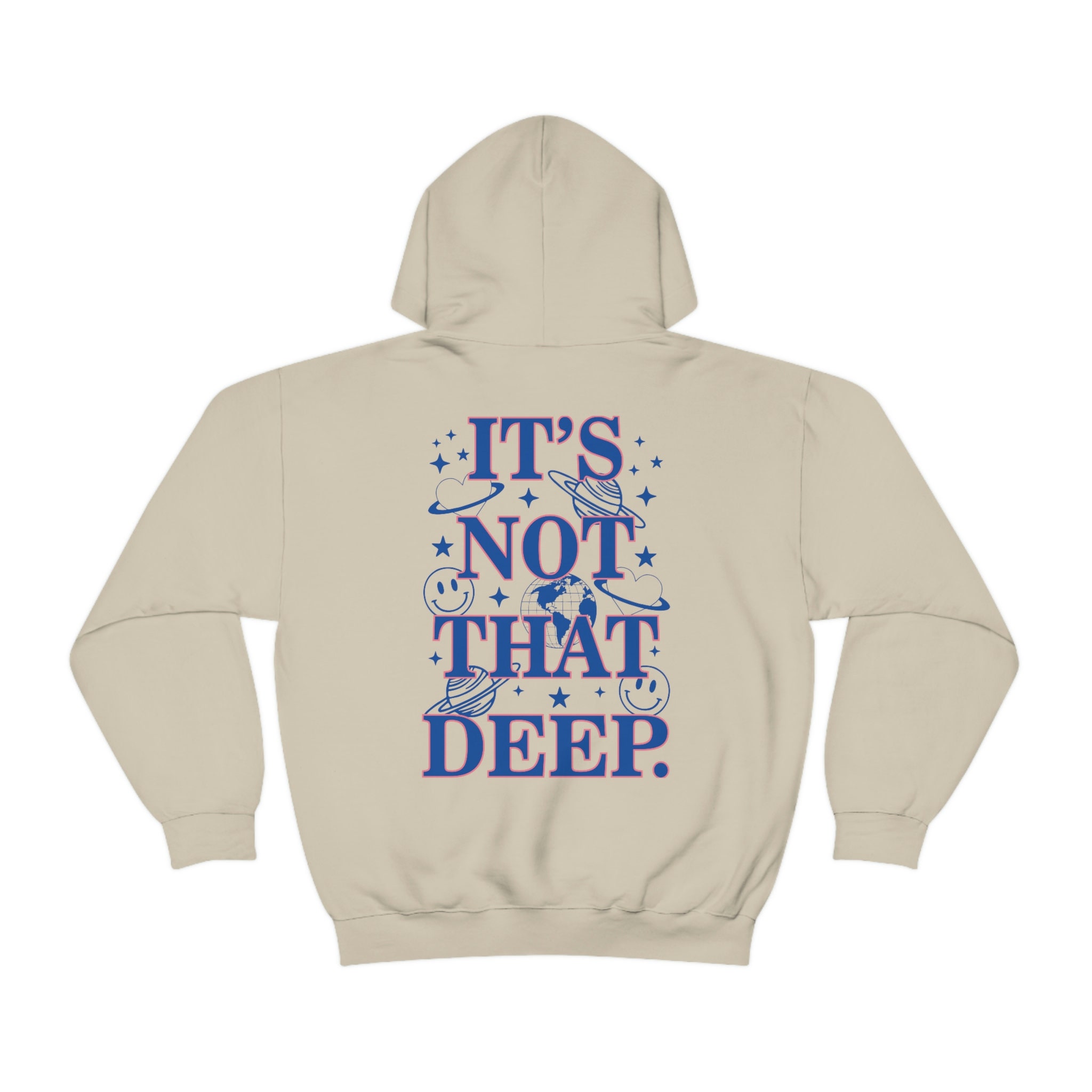 It's Not That Deep Hoodie Star VSCO Girl Preppy Smile Planet Sweater ...