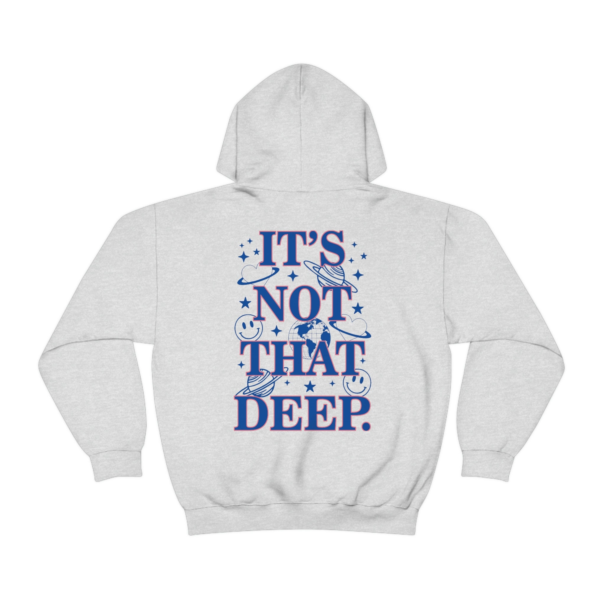 It's Not That Deep Hoodie Star VSCO Girl Preppy Smile Planet Sweater ...