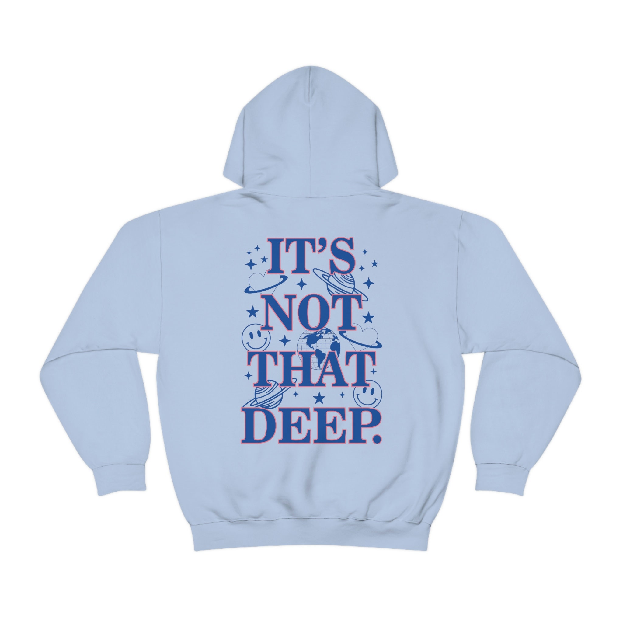 It's Not That Deep Hoodie Star VSCO Girl Preppy Smile Planet Sweater ...