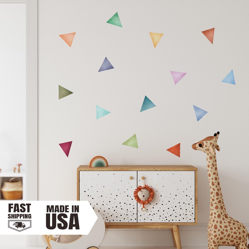 Watercolor Triangle Wall Decals: Fabric Decal Set - Etsy