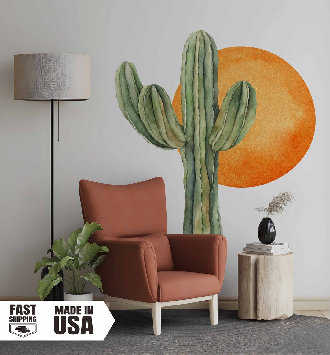 Cactus Fabric Wall Decal, Boho Cactus Wall Decal, Desert Vibes, Cactus ...
