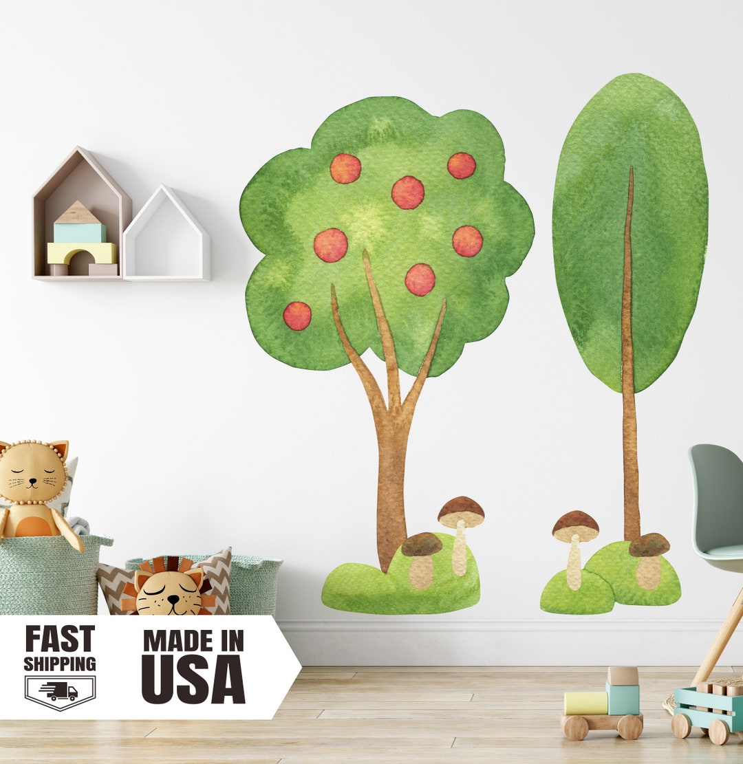 Apple Tree Set Fabric Wall Decal Set, Tree With Apple Wall Decal ...