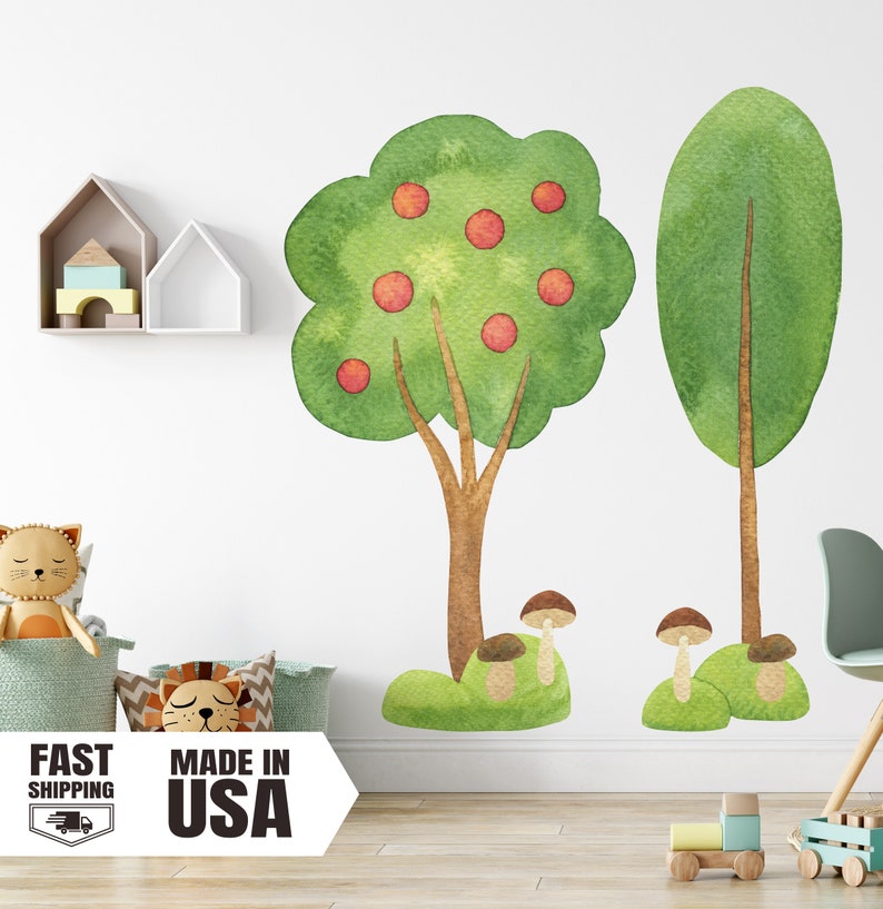 Apple Tree Fabric Wall Decal Set, Rustic Nursery Decor - Etsy