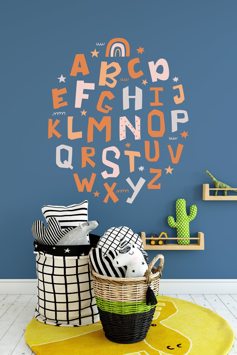 Boho Alphabet Wall Decal, Kid's Nursery Decor - Etsy