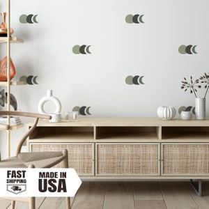 Moon Phases Modern Pattern Set Wall Decal Fabric Wall Decal Watercolor ...