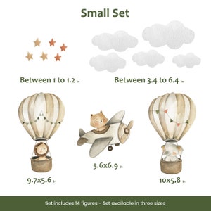 Flying Cute Animals Set, Fabric Wall Decal, Watercolor Wall Decal - Etsy