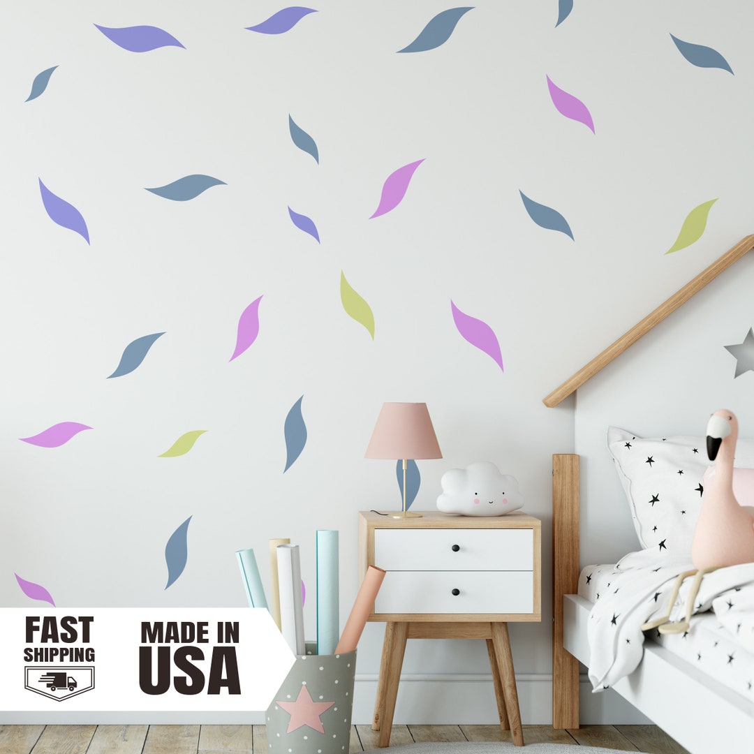 Colorful Fabric Wall Decals, Particle Pattern Set (30 Figures) - Etsy