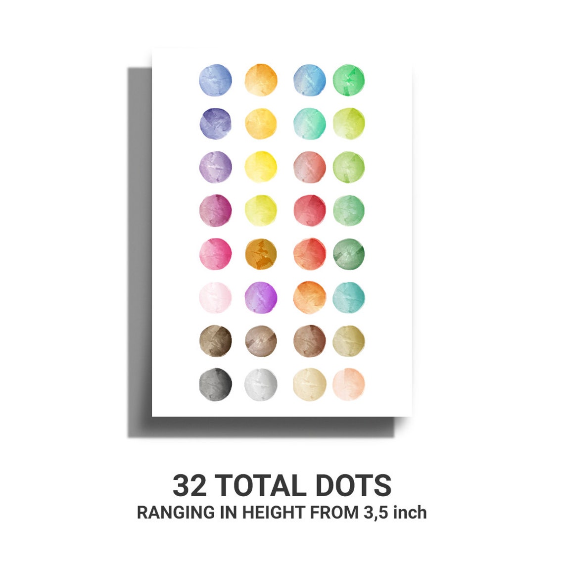 Watercolor Rainbow Dots, Fabric Nursery Wall Decal, Reusable - Etsy