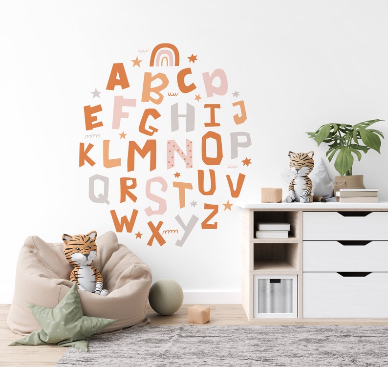 Boho Alphabet Wall Decal, Kid's Nursery Decor - Etsy