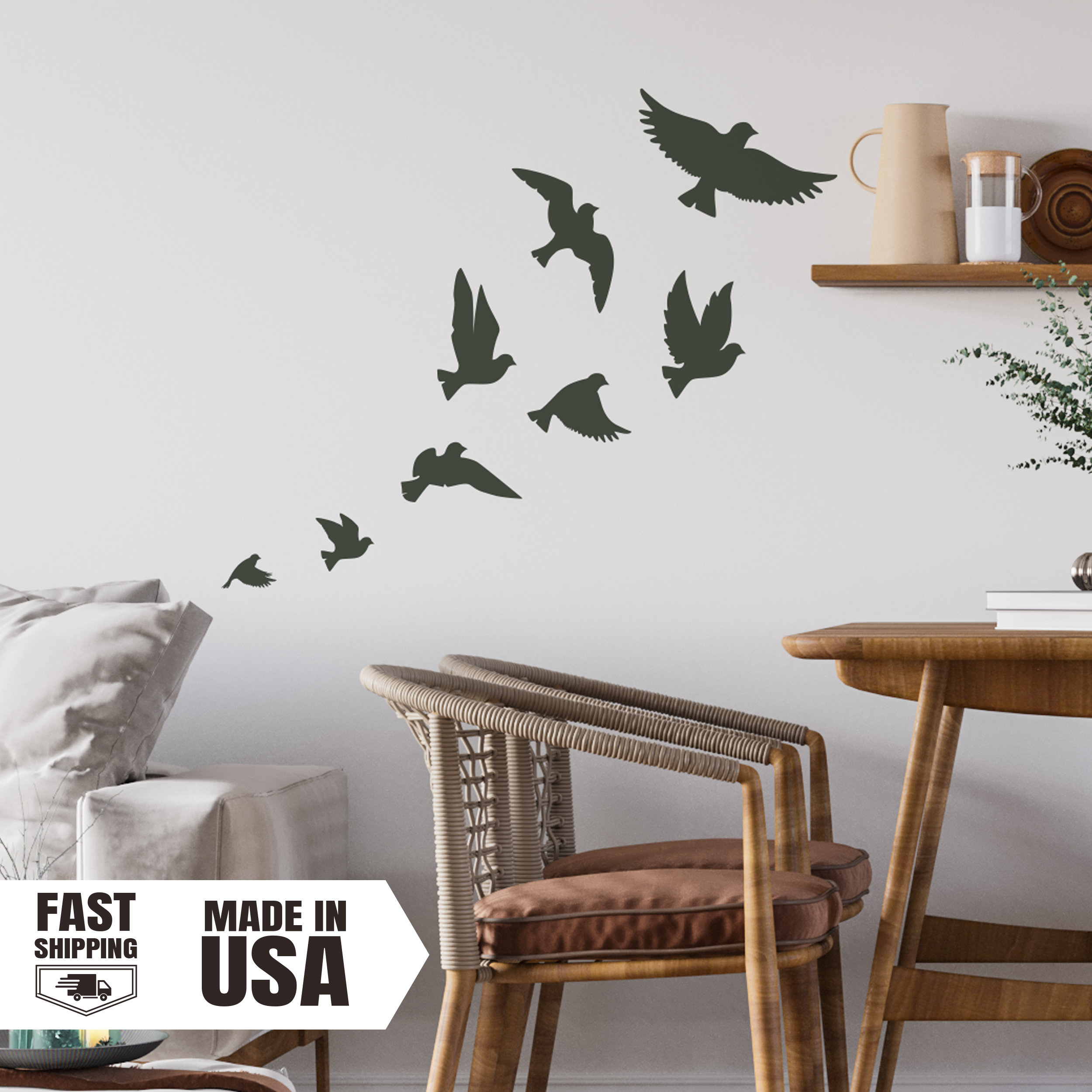 Flock of Birds Fabric Wall Decal Set - Etsy