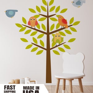 Bird and Tree Set5 Wall Decal, Fabric Tree Kit Wall Decal, Tree Kit ...