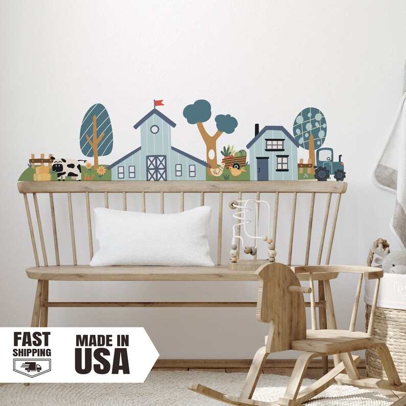 Watercolor Farm Animals Wall Decal Set, Nature Nursery Decor - Etsy